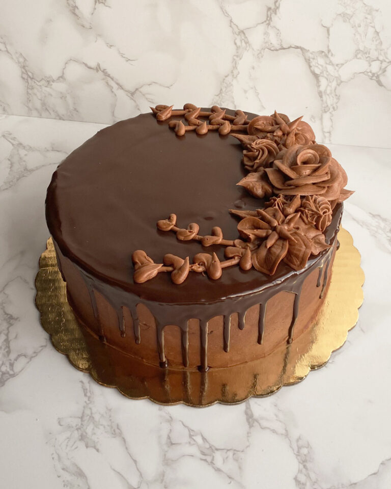 Chocolate Ganache Flower Cake - Duke Bakery | Local Bakery since 1951