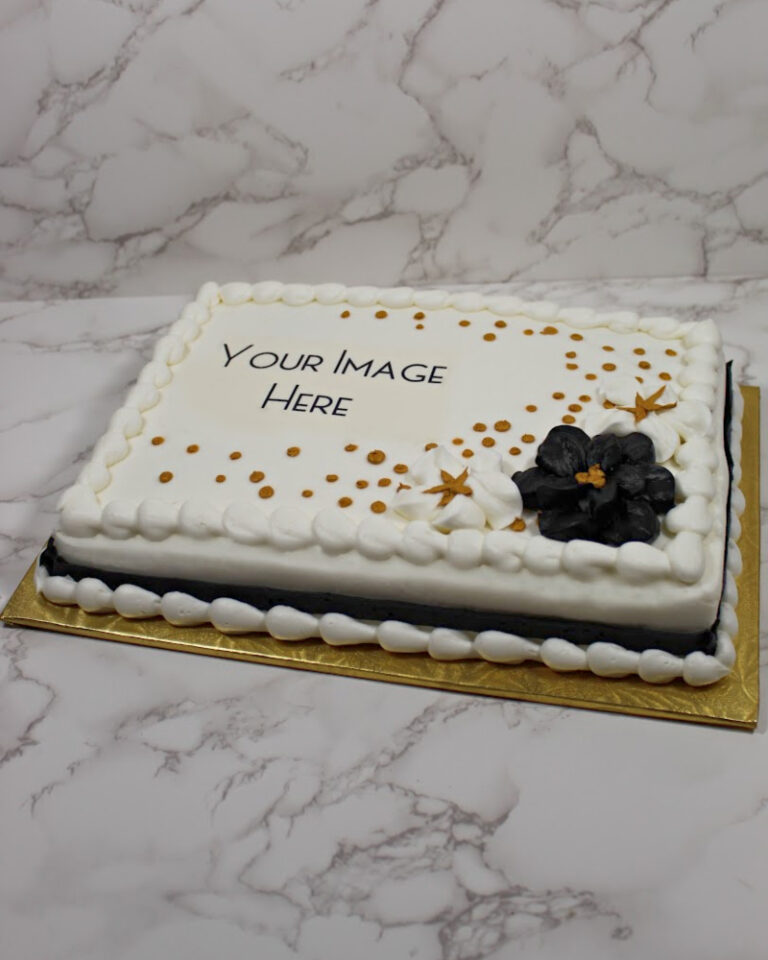 Graduation Flower Sheet Cake With Edible Image Option - Duke Bakery ...
