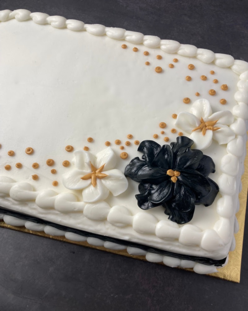 Modern Flower Sheet Cake - Duke Bakery | Local Bakery since 1951